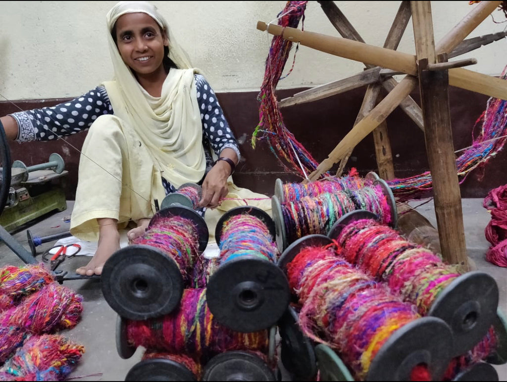 Golden Recycled Spun Silk Sari Yarn – Ministry of Yarn
